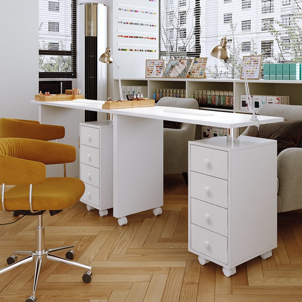 Professional Manicure Table Beauty Salon Nail Station with on Wheels 4 ...