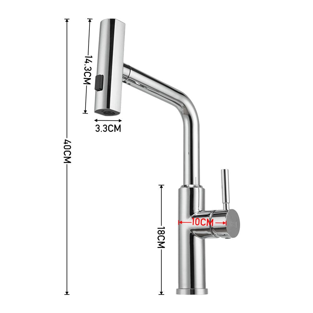 Retractable Pulldown Kitchen Mixer Faucet 2 Function Spout Faucets ...