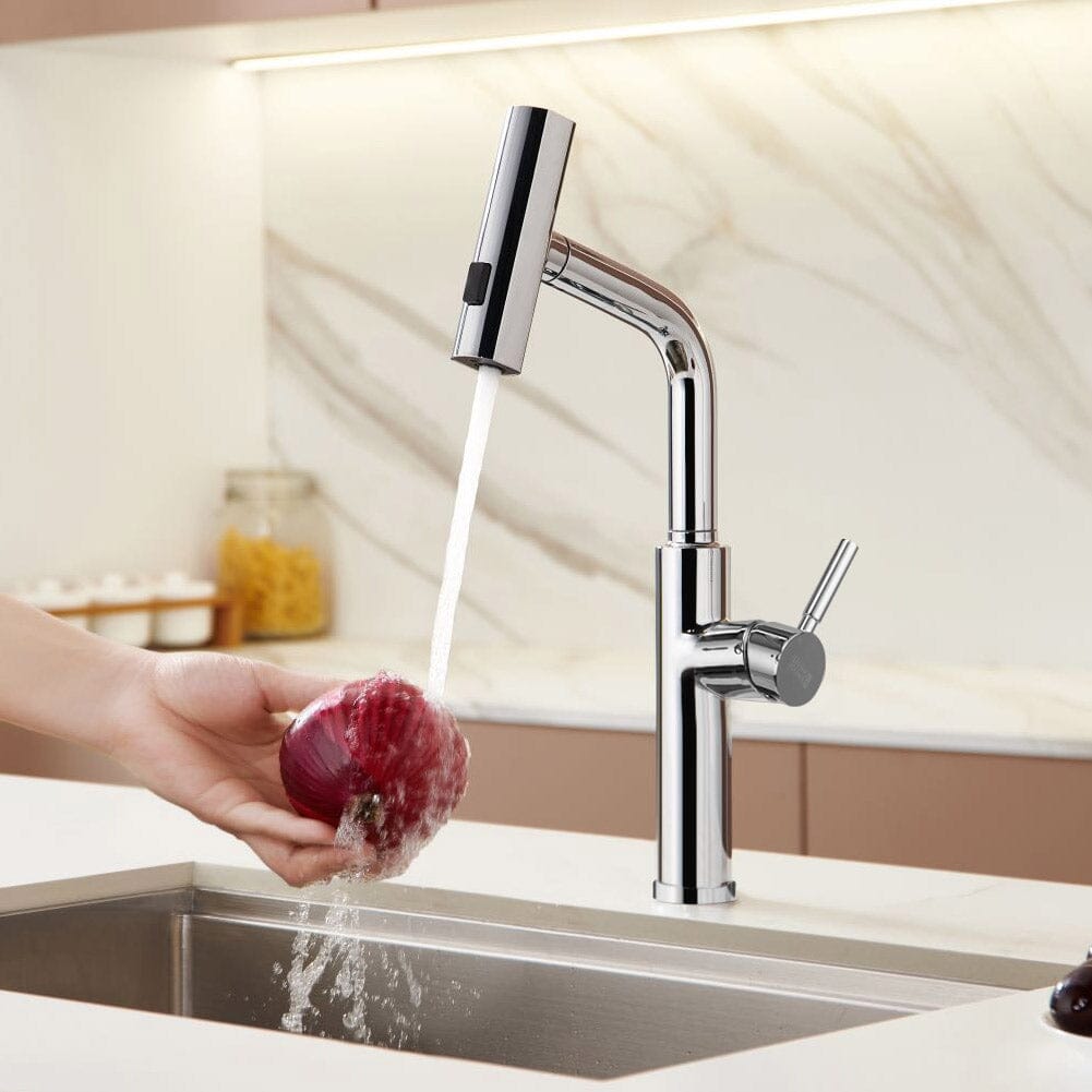 Retractable Pulldown Kitchen Mixer Faucet 2 Function Spout Faucets ...