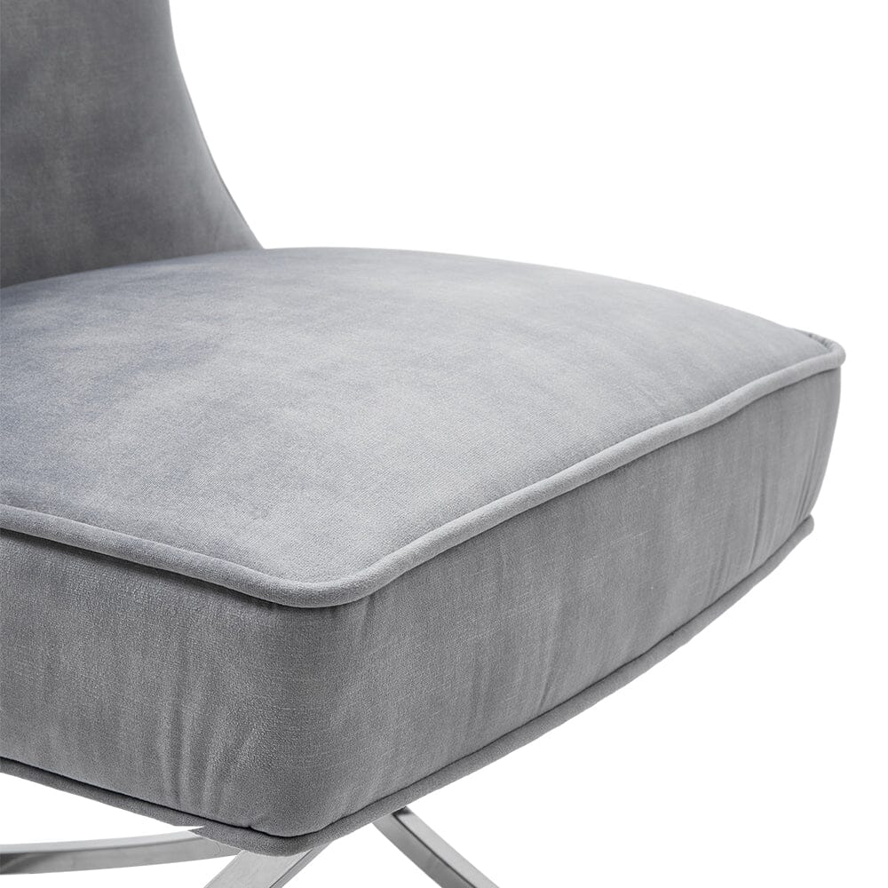 Set of 2 Beige High Back Dining Chairs with velvet Upholstered – Living ...