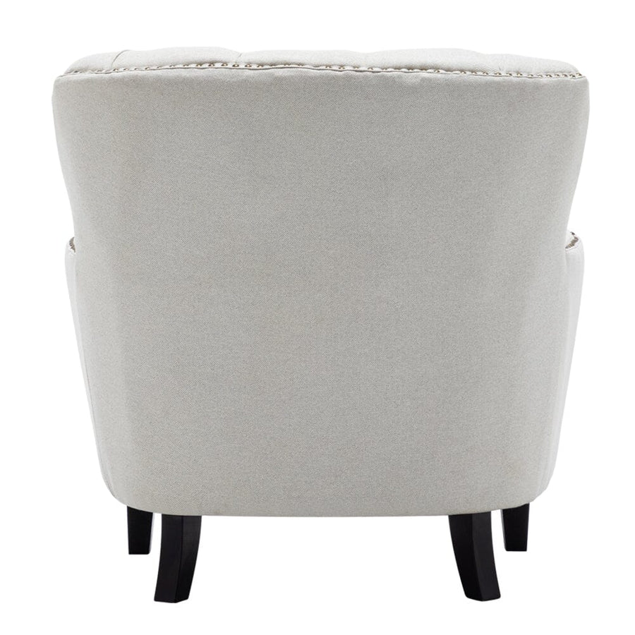 Modern Beige Club Chair Button Tufted Accent Chair – Living and Home