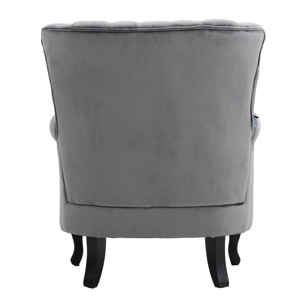 Green Velvet Upholstered Wingback Chair Thick Padded Armchair – Living ...