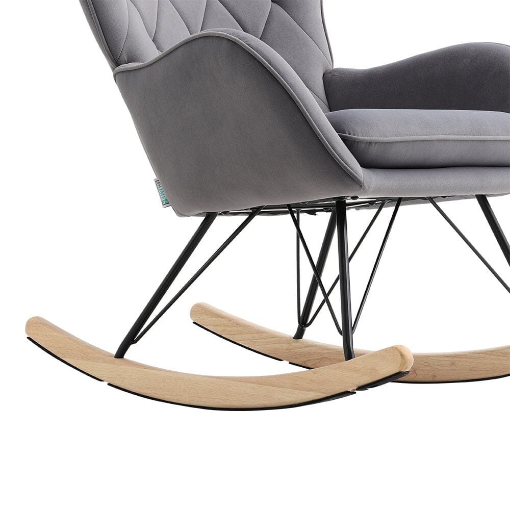 103cm Velvet Rocking Chair Padded Seat for Living Room – Living and Home
