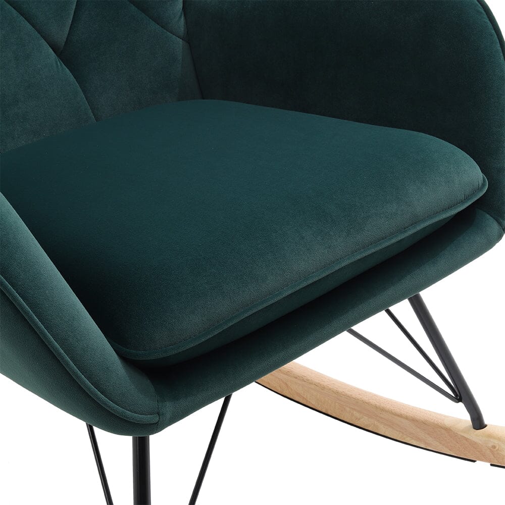 103cm Velvet Rocking Chair Padded Seat for Living Room – Living and Home