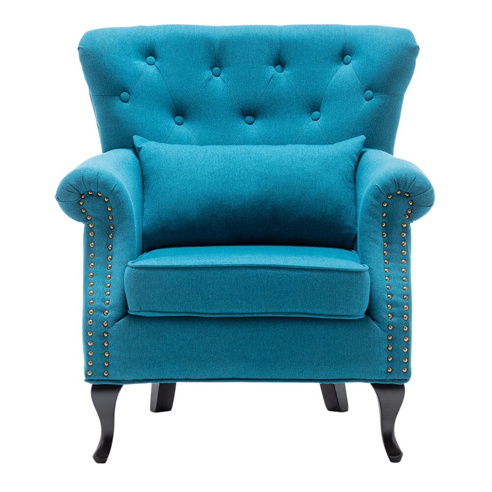 Linen Upholstery Wingback Chair With Cushion – Living and Home