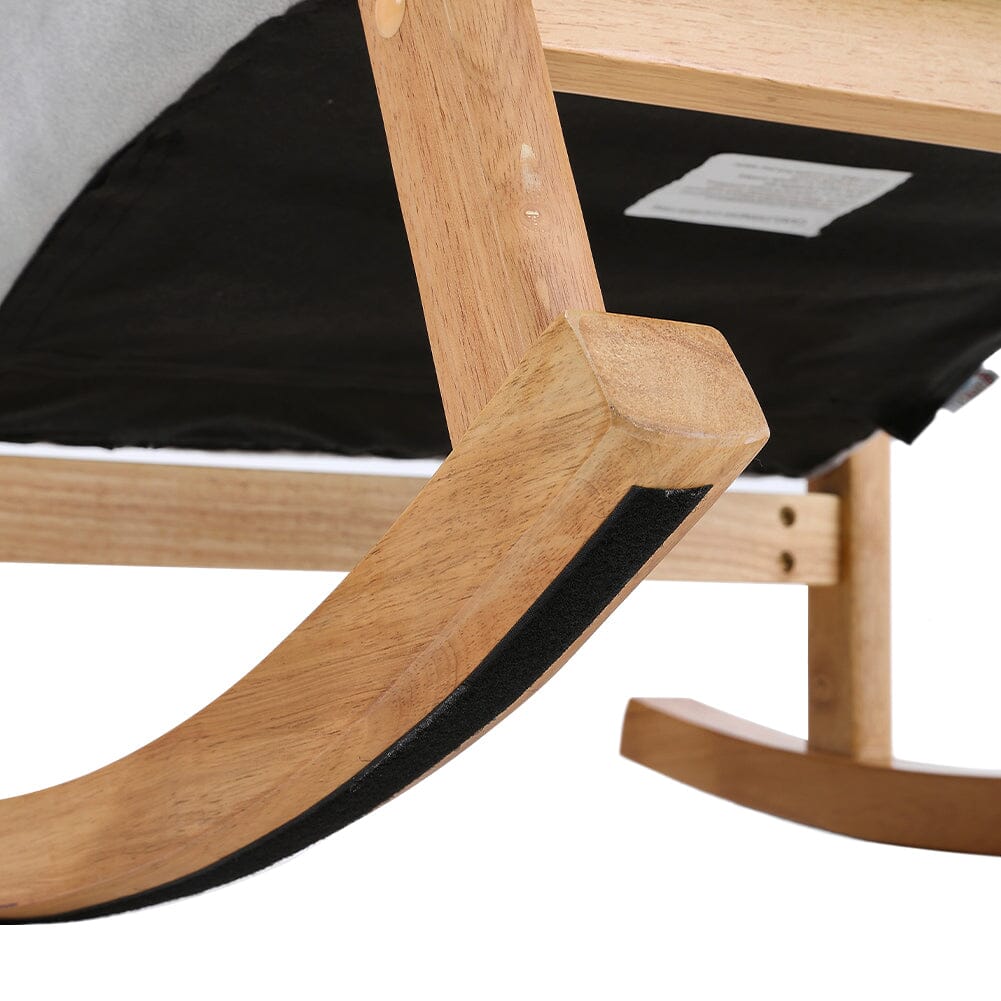 Solid Wood Rocking Chair with Velvet Upholstered – Living and Home