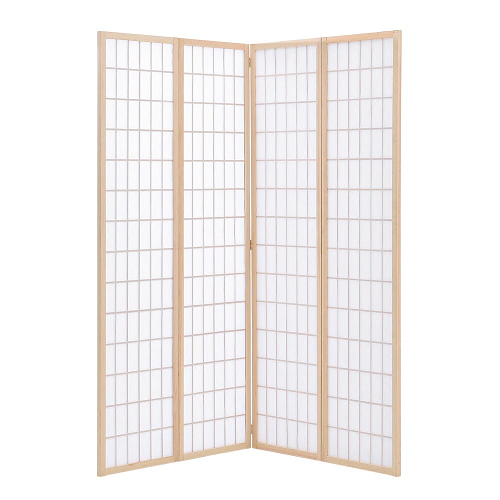 3/4 Panel Solid Wood Folding Room Divider Screen Stylish and Functiona ...