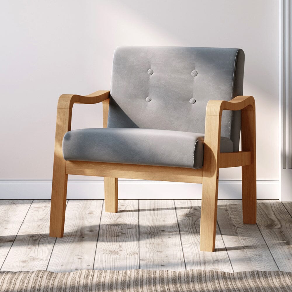 Scandi-Inspired Wooden Arm Accent Chair – Living and Home