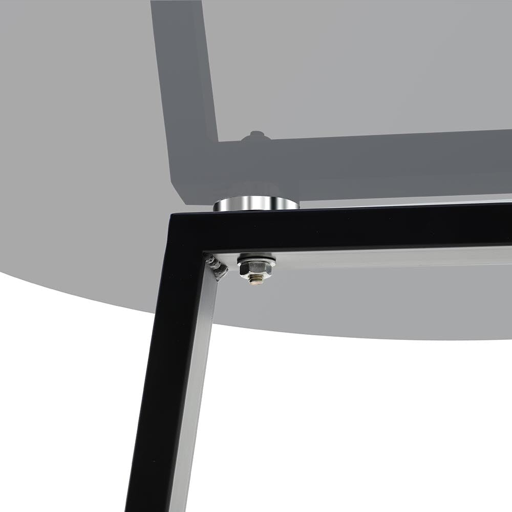 Round Dining Table 90cm Metal Based Glass Coffee Table – Living and Home