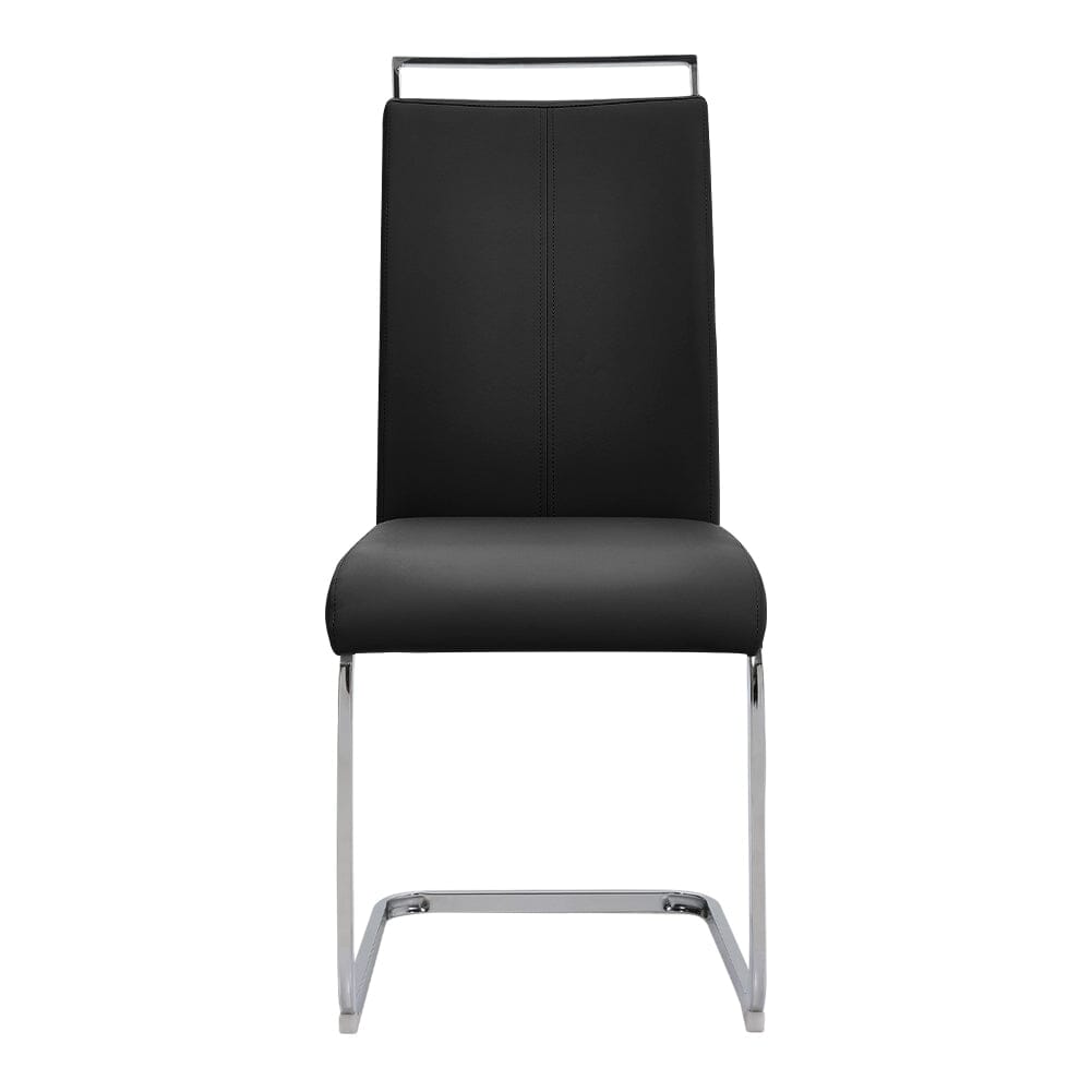 Set of 2 Kitchen Dining Chairs with Leather – Living and Home