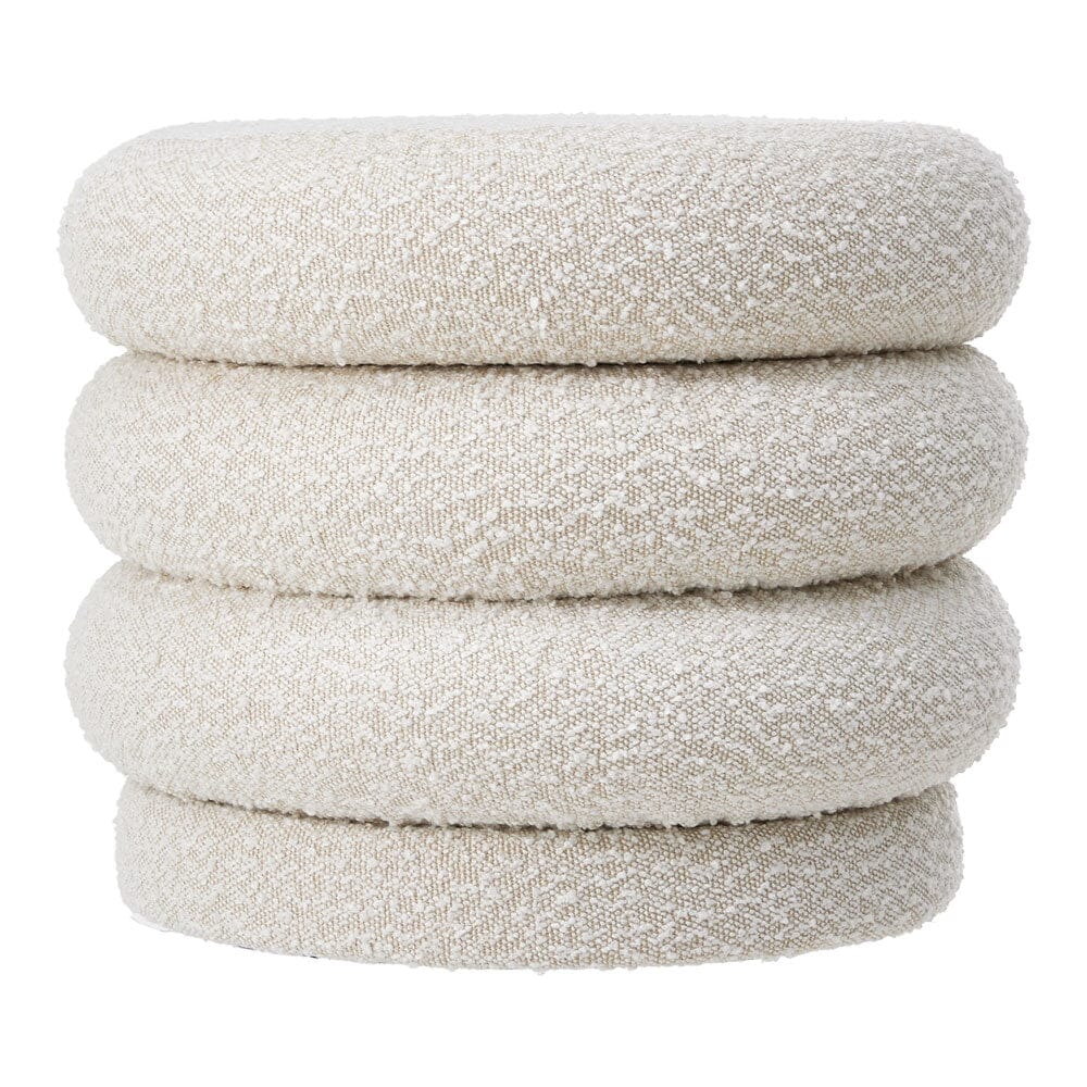 Off-White Teddy Fleece Cake-Shaped Storage Ottoman – Living and Home