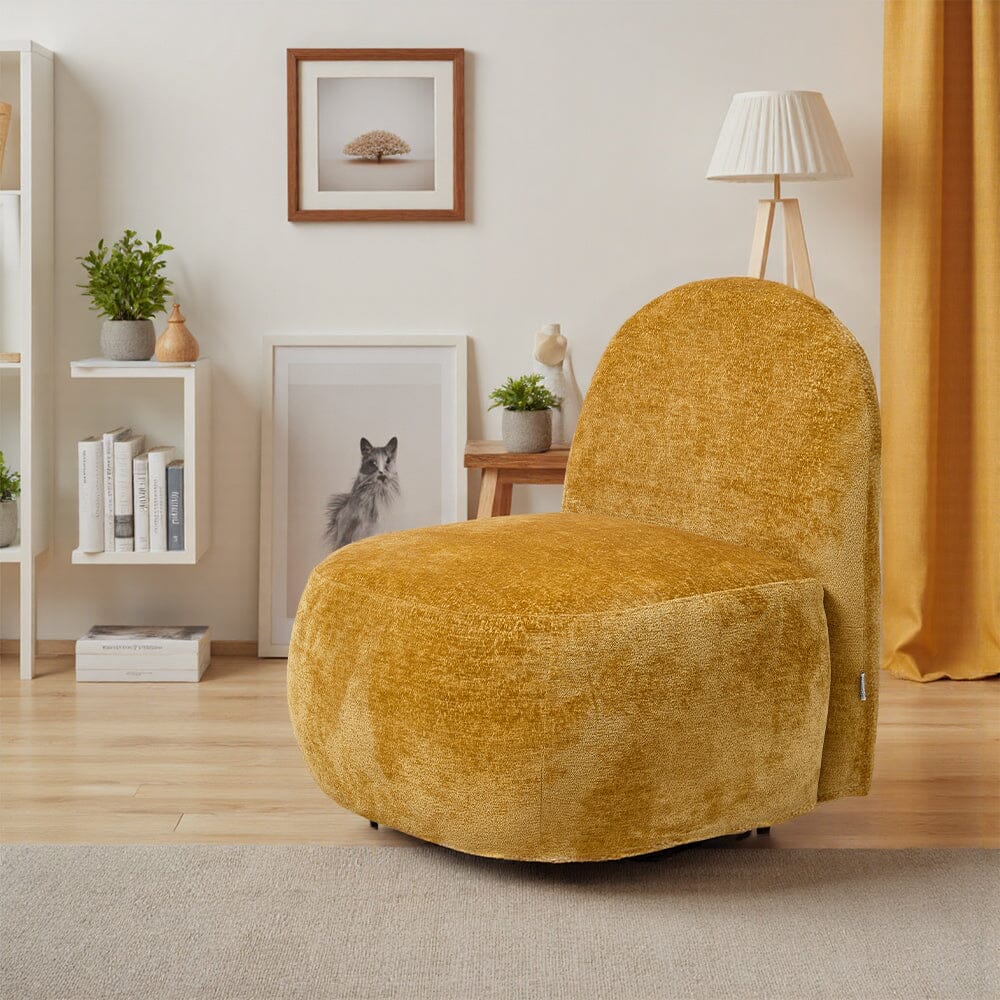 Organic Shape Accent Chair Chenille Fabric – Living and Home