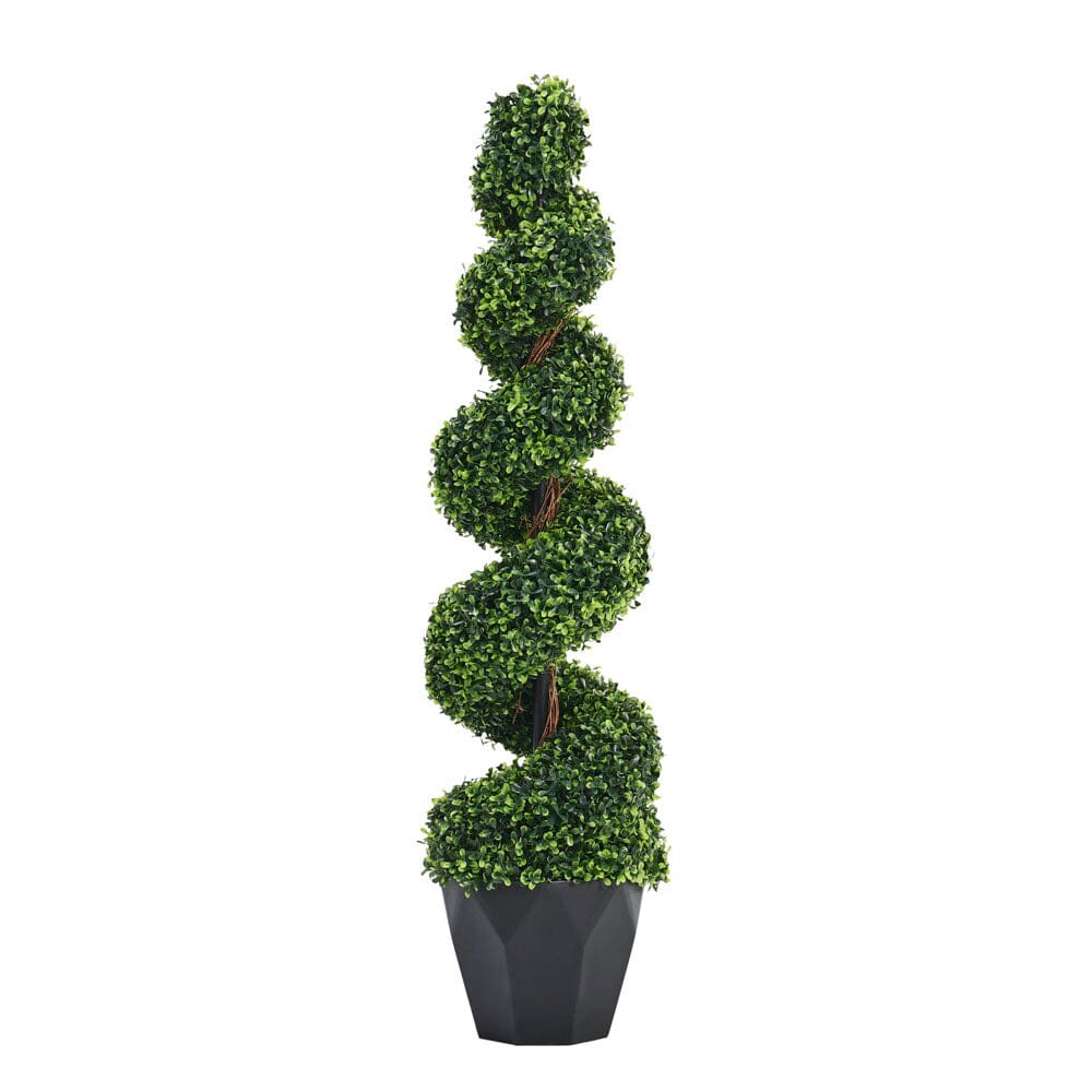 90cm H 2 Pack Artificial Topiary Spiral Boxwood Tree Fake Plant ...