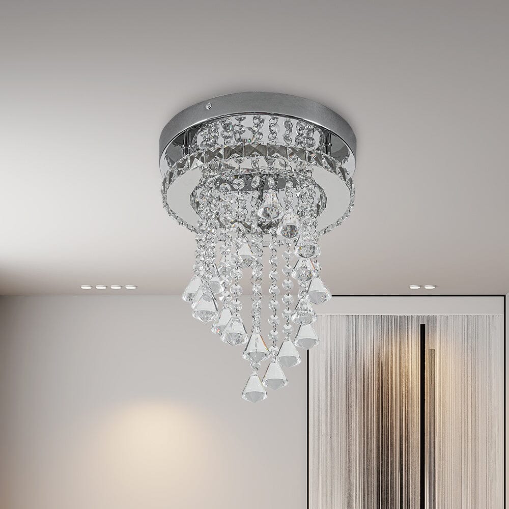 Modern Crystal Ceiling Light with Droplets Cool White – Living and Home