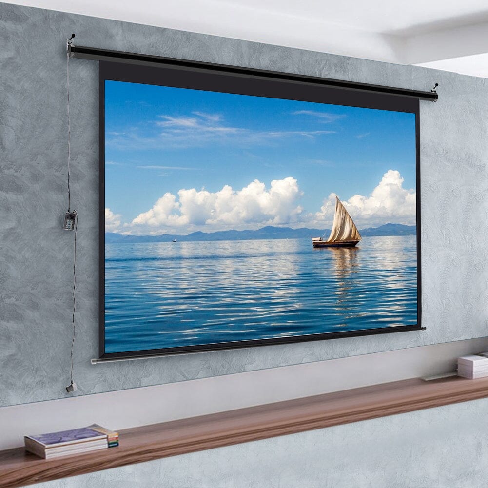 Motorized Electric Projector Screen with Remote Control – Living and Home