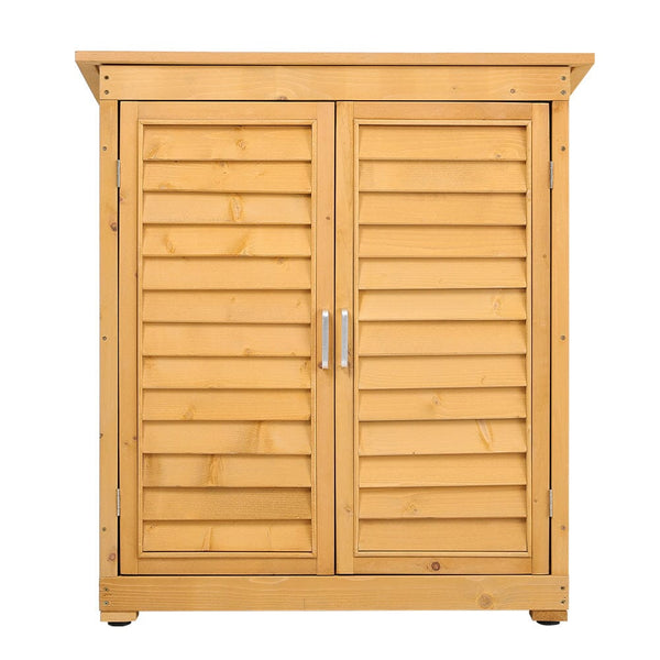 97cm H Outdoor Solid Wood Storage Cabinet Garden Tool Shed – Living and ...