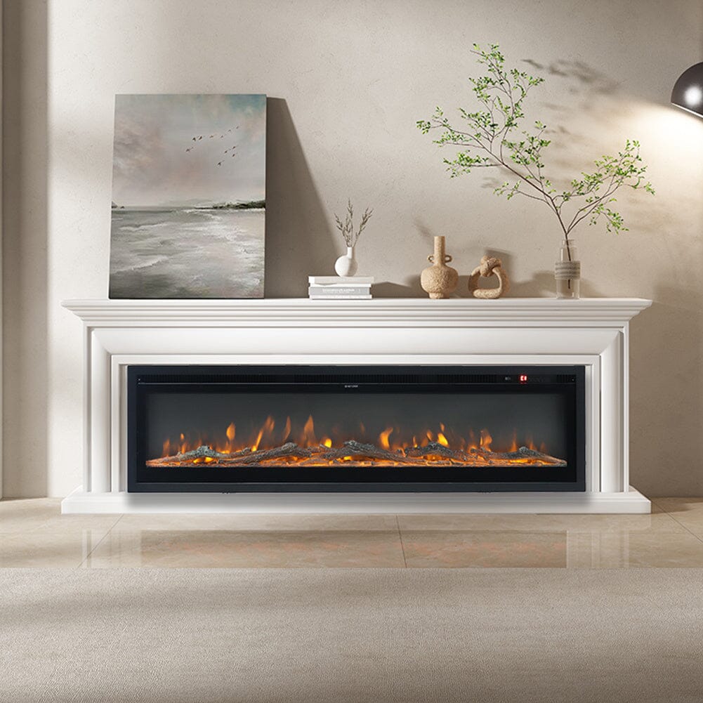 40/50/60/70/80 Inch Electric Fireplace 9 Colour LED Flame Effect Heate ...
