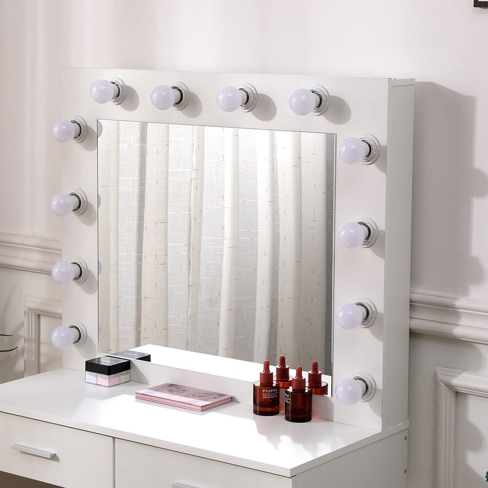 80cm W New Hollywood Dressing Table Set with Large Lighted Mirror ...