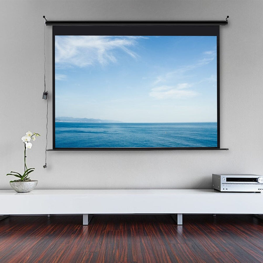 Motorized Electric Projector Screen with Remote Control – Living and Home