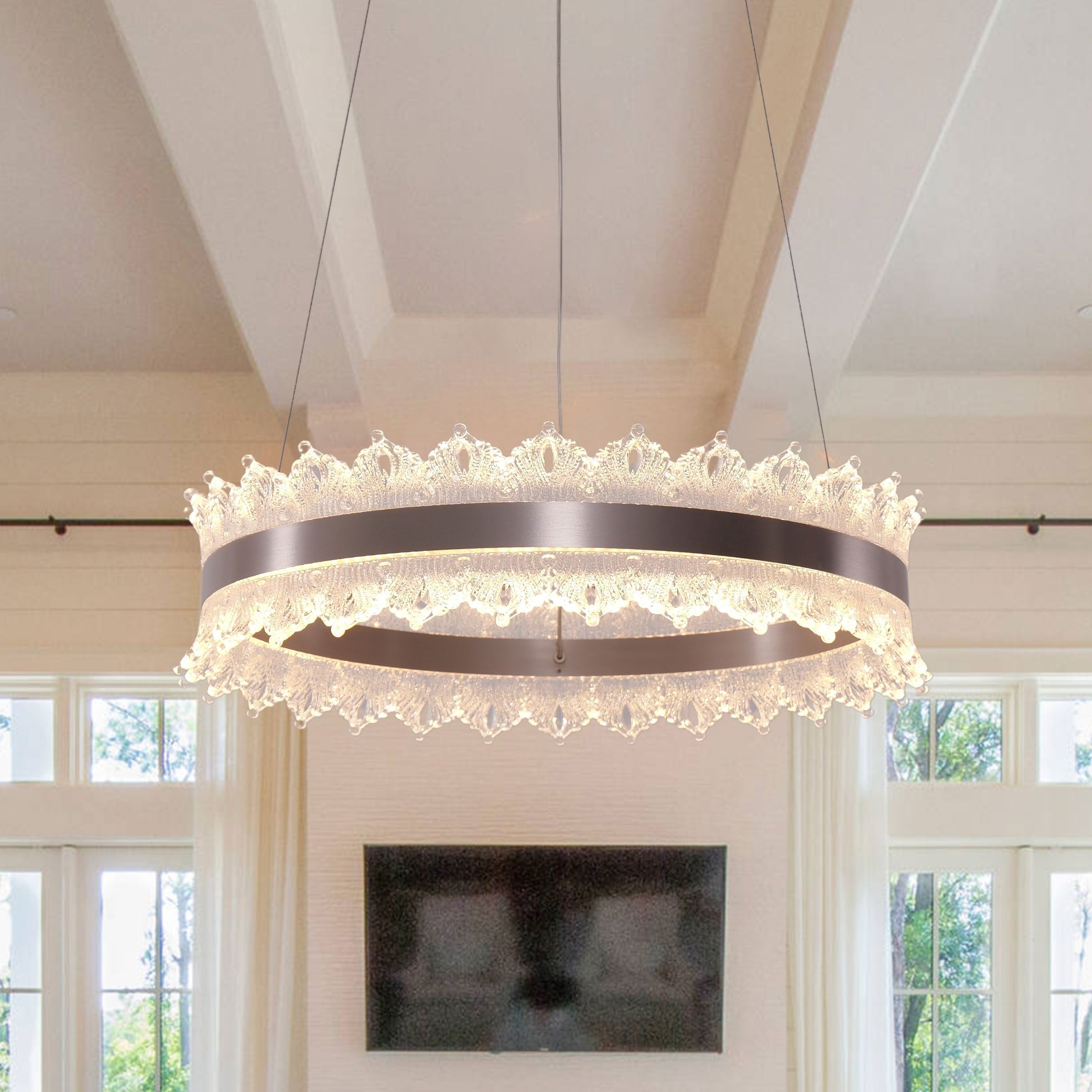 Lightsin Modern Simple Dimmable Metal Ring-Shaped Pendant Light with A ...