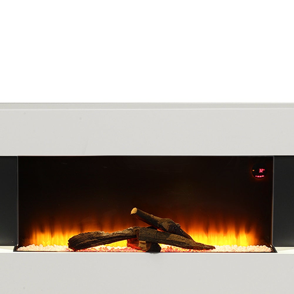 52 Inch Electric Fireplace Set 2kW Wall Mounted Heater Remote Control ...