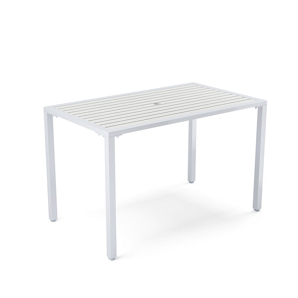 120cm Wide Rectangular Outdoor Dining Table with Parasol Hole – Living ...