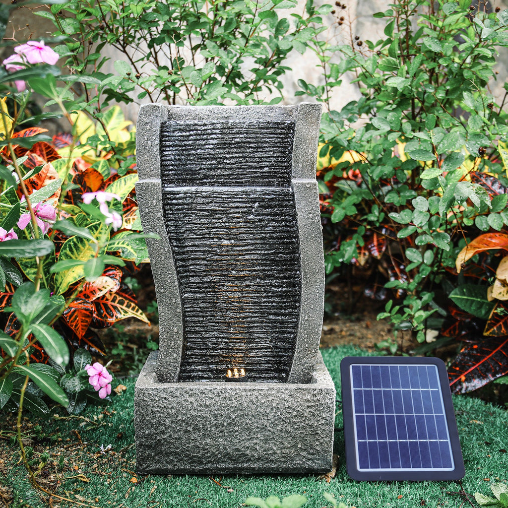 50CM H Slate Effect Modern Waterfall Ornament Garden Water Feature Cas ...