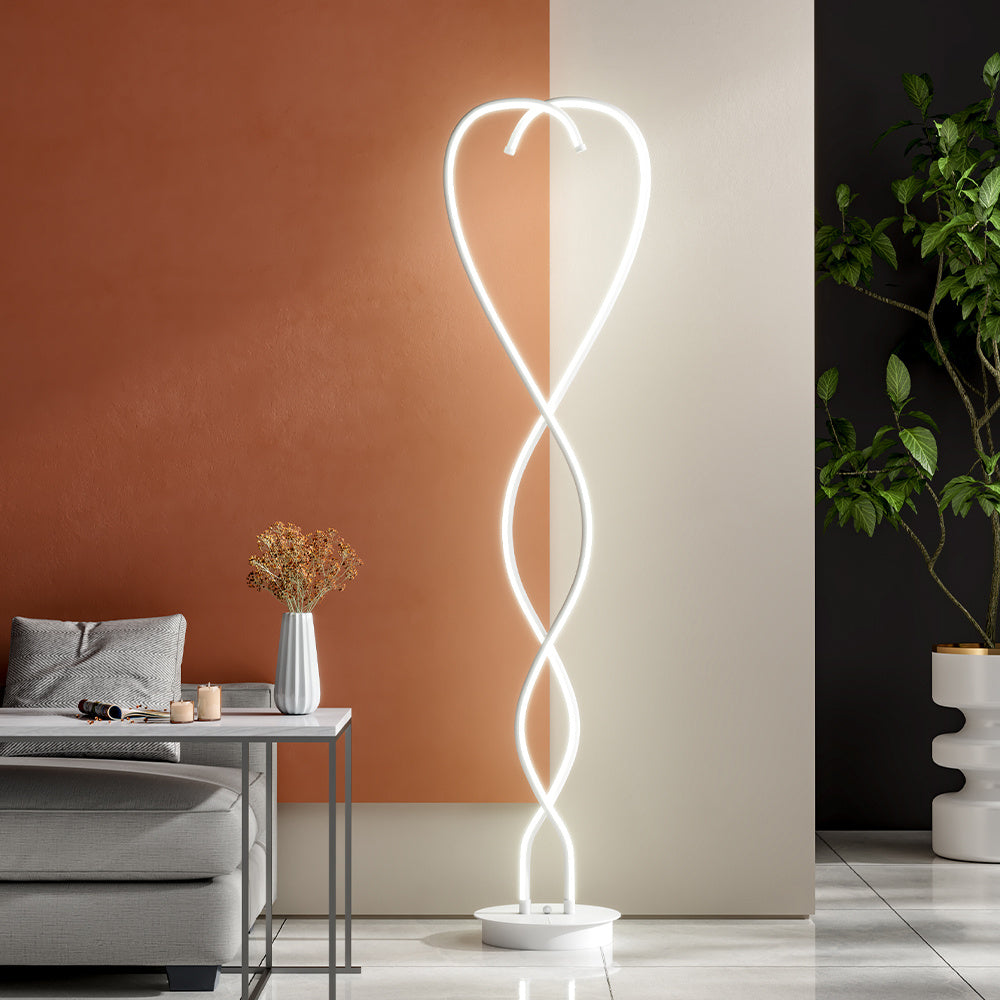LED Floor Lamp Creative Standing Lamp with 2 Swirling Tubes – Living ...