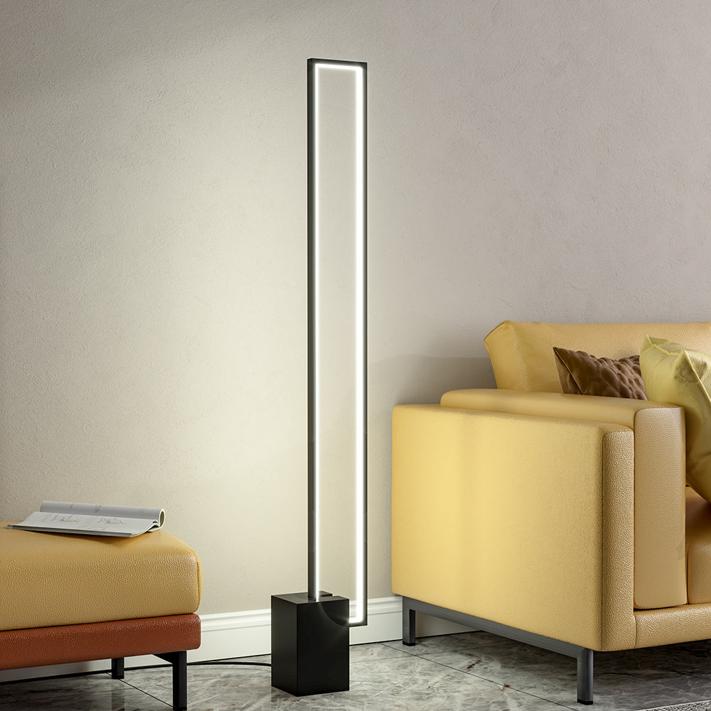 129cm Height Metal LED Floor Lamp Tube Lamp with Black Base – Living ...