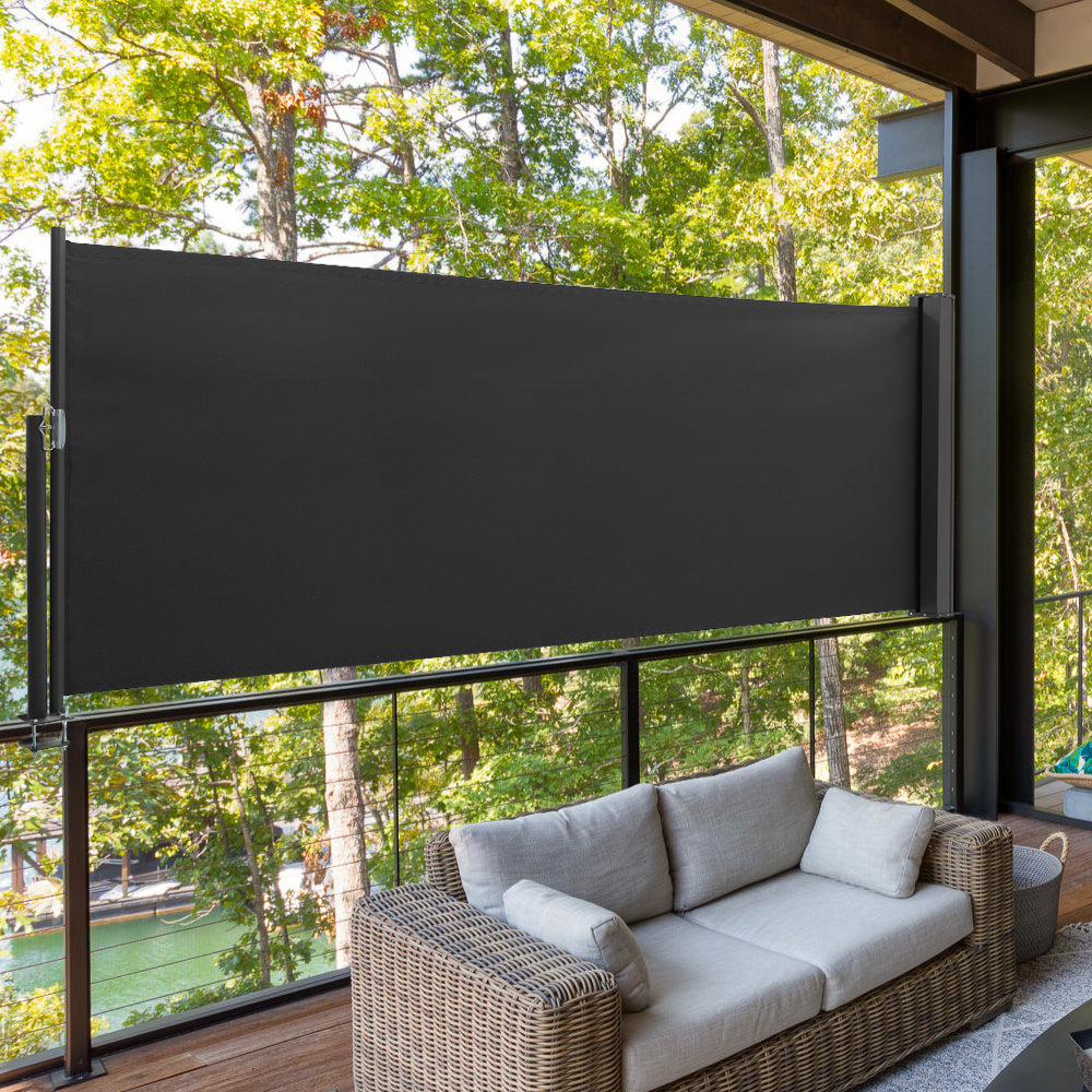 9ft Length Side Awning Retractable Outdoor Privacy Screen – Living and Home