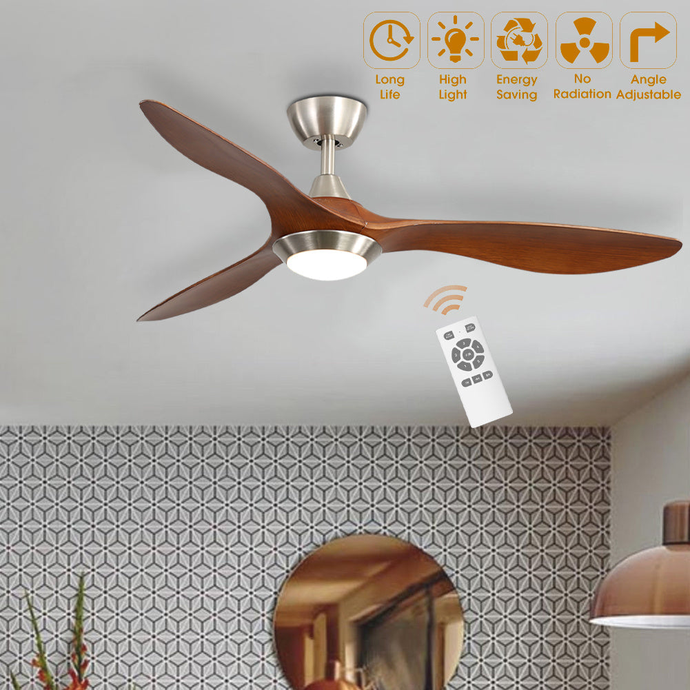 52 inch Reversible Ceiling Fan W/Light Remote Control 3/5 Blades 5 Spe ...