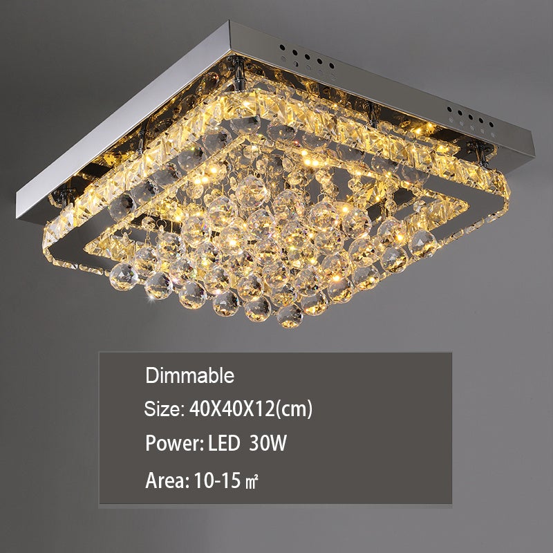 40cm W Chrome Finished Square LED Ceiling Light – Living and Home