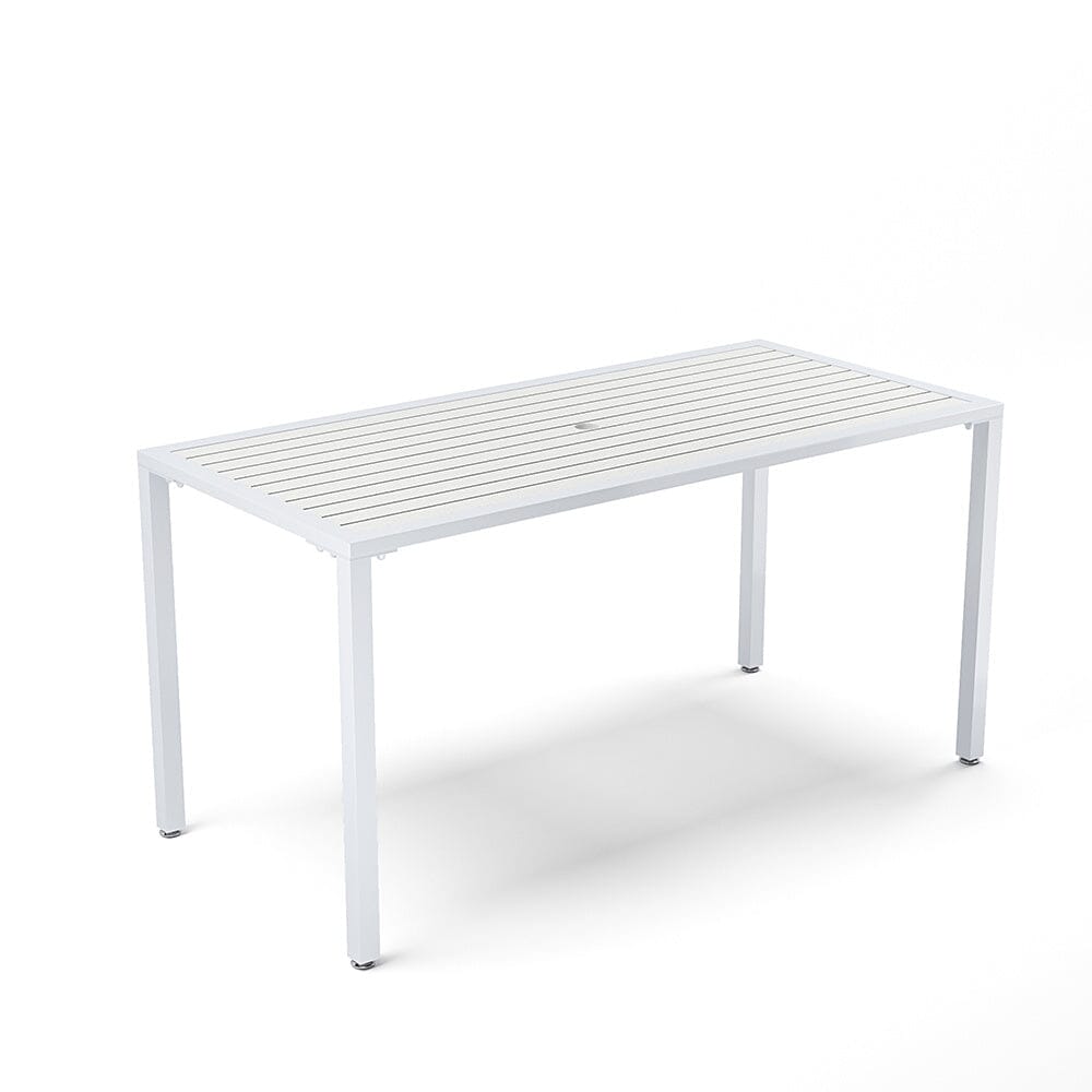 120cm Wide Rectangular Outdoor Dining Table with Parasol Hole – Living ...