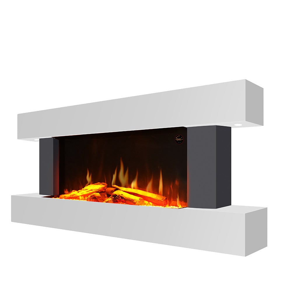 52 Inch Electric Fireplace Set 2000W Wall Mounted Heater Remote Contro ...