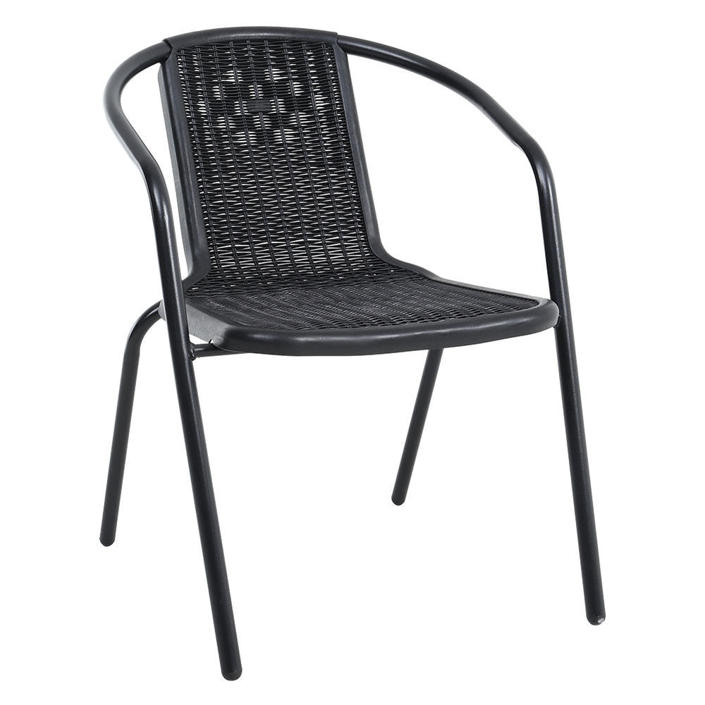 Set of 6 Stacking Patio Dining Side Chairs for All Weather Outdoor Bis ...