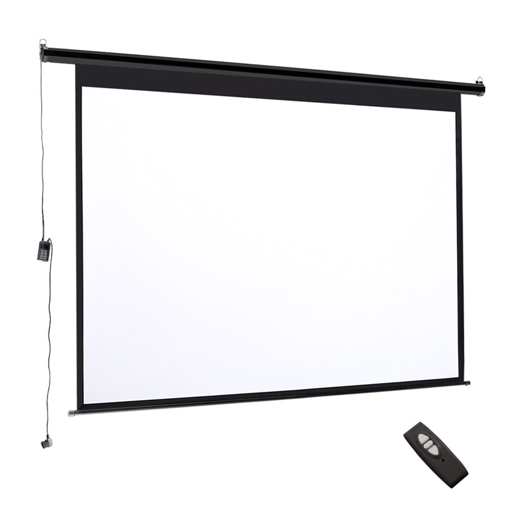 S/M/L Electric Projector Screen with Remote control – Living and Home