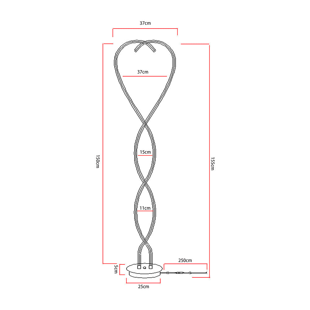 LED Floor Lamp Creative Standing Lamp with 2 Swirling Tubes – Living ...