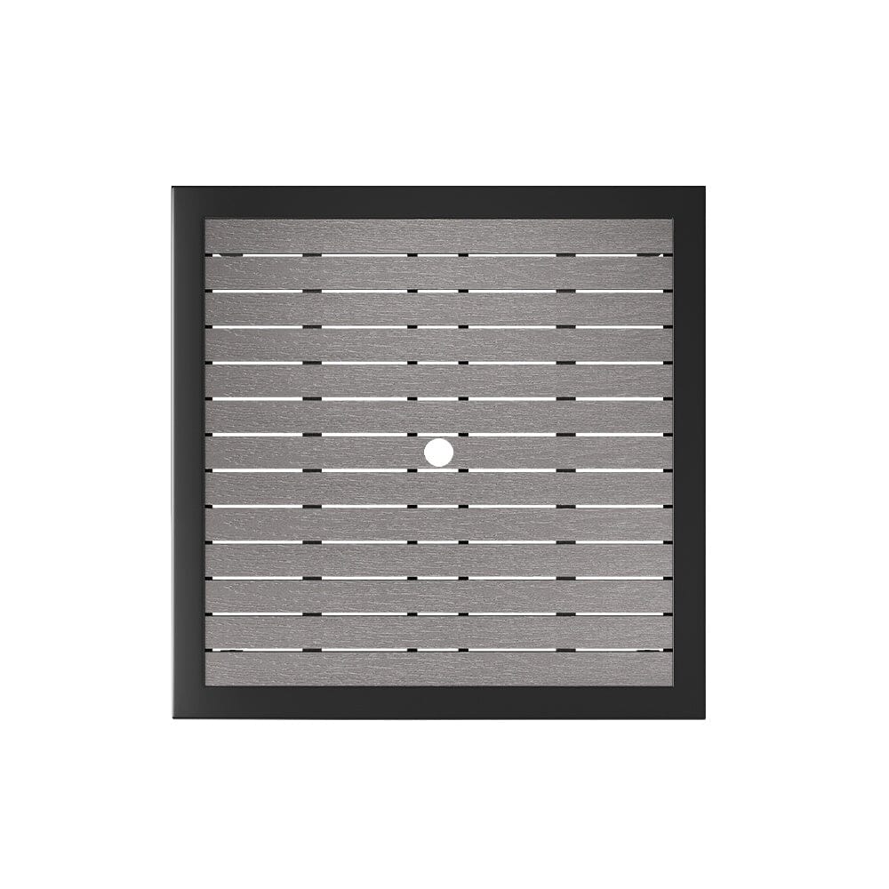 80/120/150cm Wide Rectangular Outdoor Dining Table with Parasol Hole ...