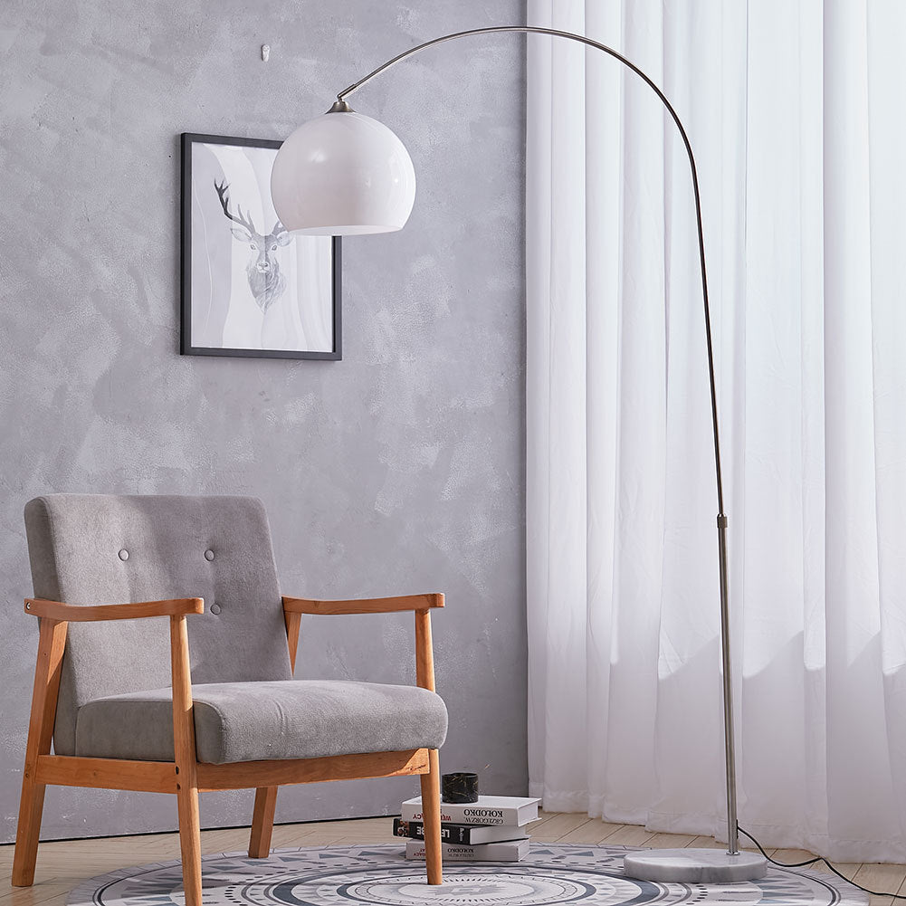 4ft-5ft Adjustable Arch LED Floor Lamp with Marble Base – Living and Home