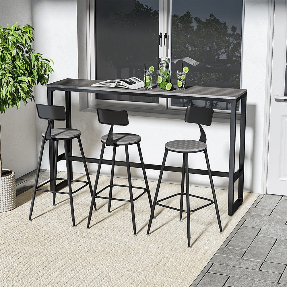 Garden Grey Dining High Table with Metal Legs – Living and Home