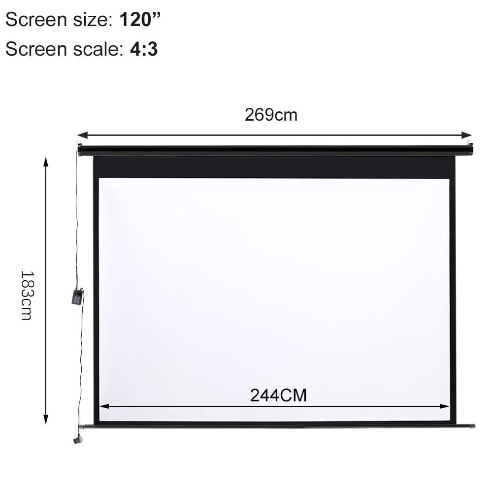 S/M/L Electric Projector Screen with Remote control – Living and Home