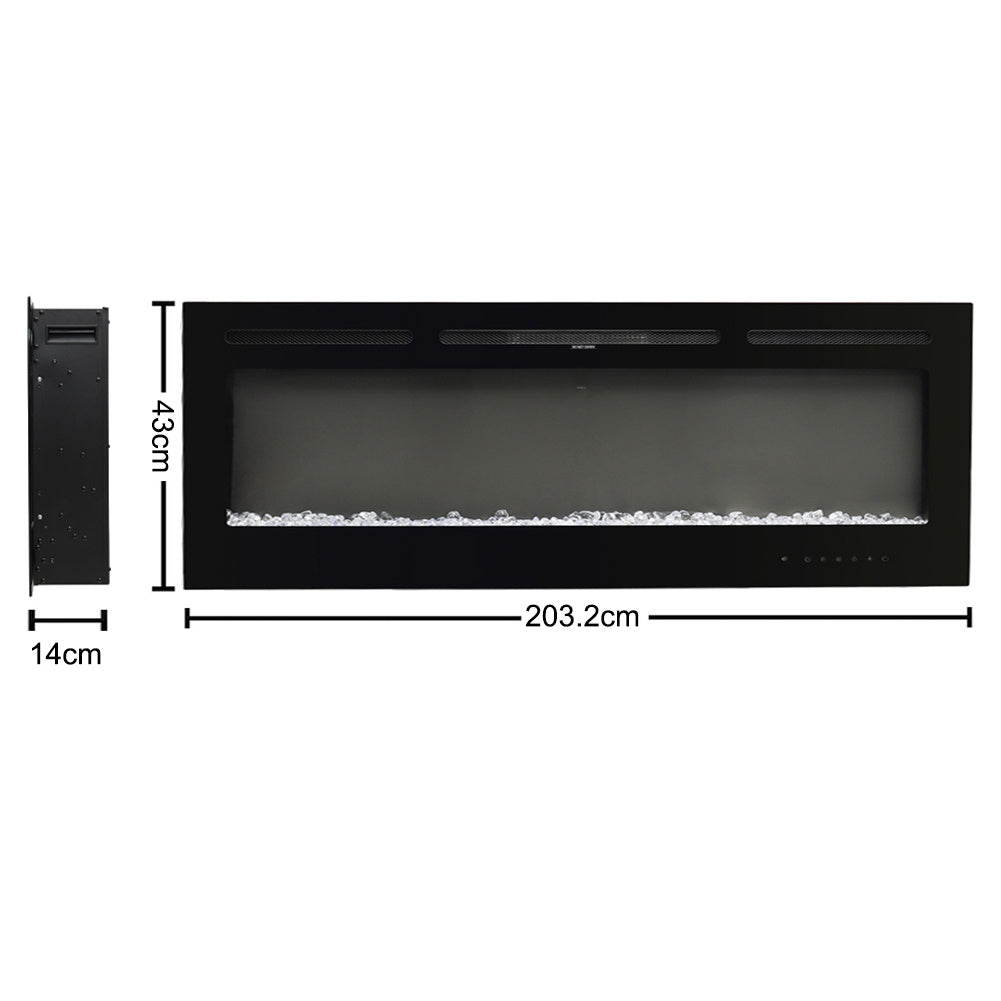 Smallbee 70/80 Inch Inset Electric Fireplace Built-In Heater with 9 Fl ...