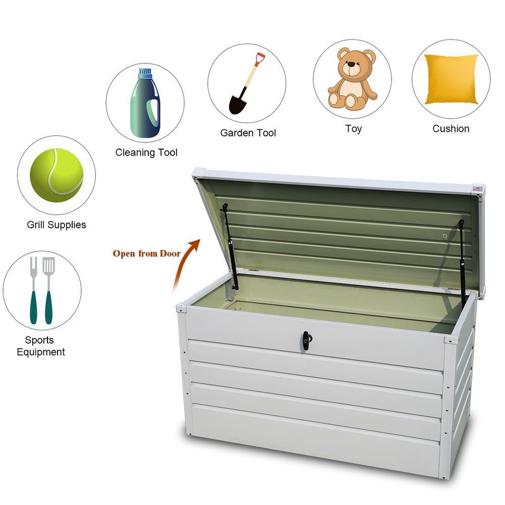 114cm W Garden Steel Box Patio Waterproof Storage Box – Living and Home
