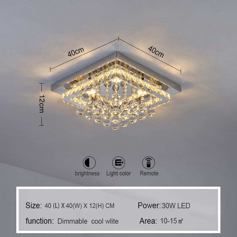 40cm W Chrome Finished Square LED Ceiling Light – Living and Home