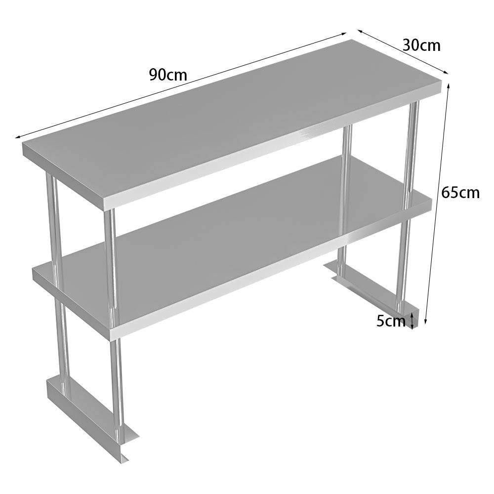Kitchen Prep Table Over Shelf Single Double Tier Overshelf – Living and ...