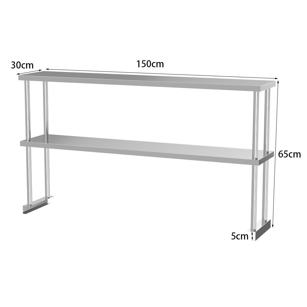 Kitchen Prep Table Over Shelf Single Double Tier Overshelf – Living and ...