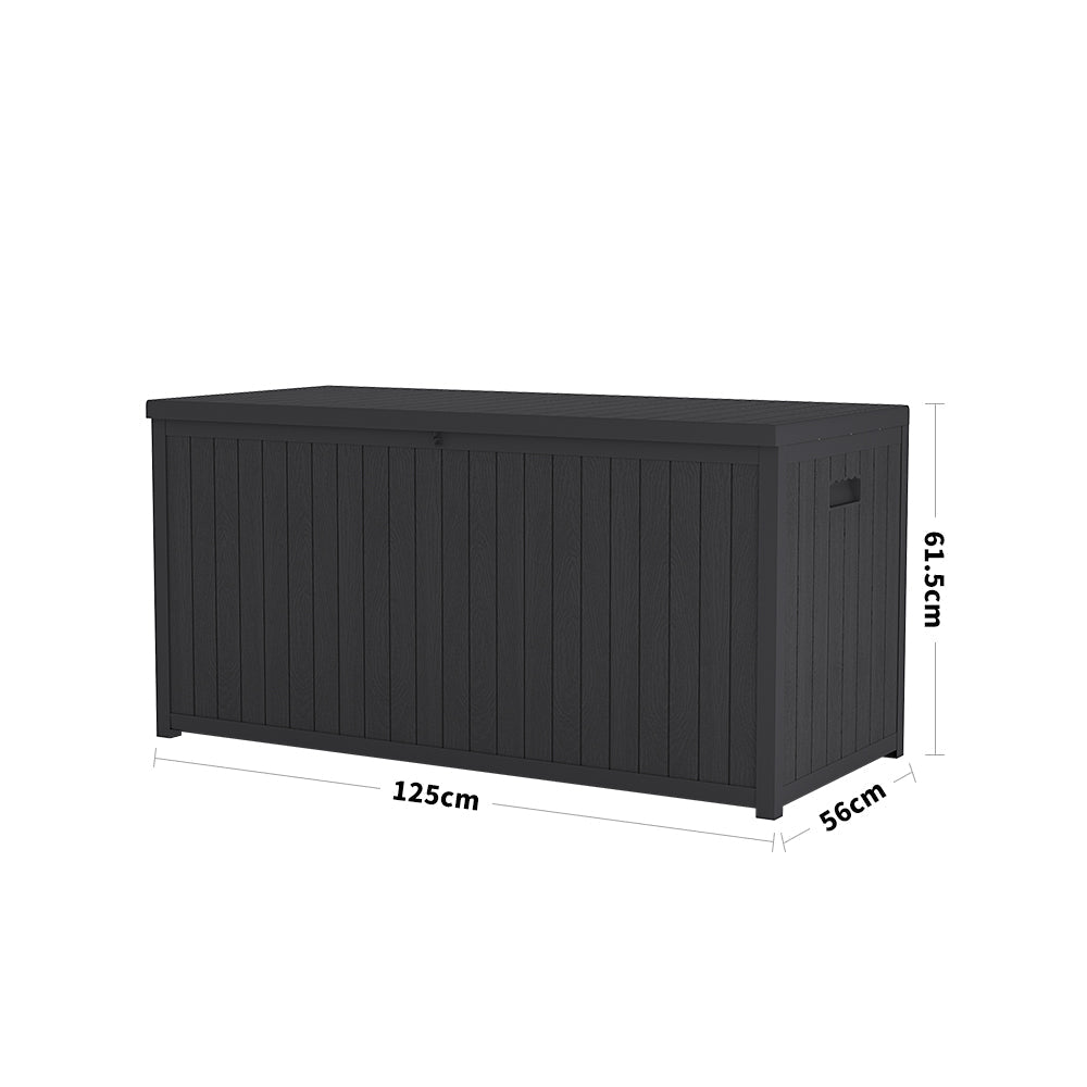 4ft Long Outdoor Black Classic Garden Storage Deck Box – Living and Home
