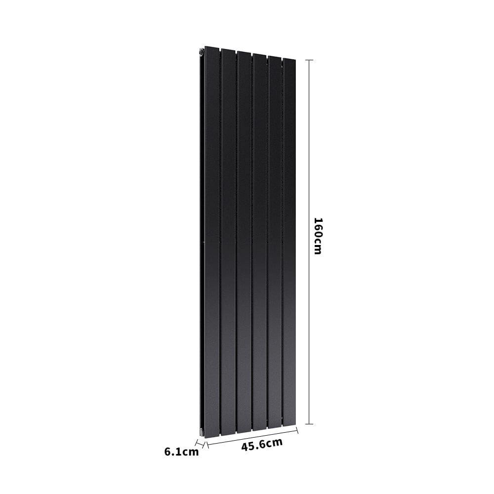 160cm H Smoke Grey Vertical Radiator with Double Panel – Living and Home