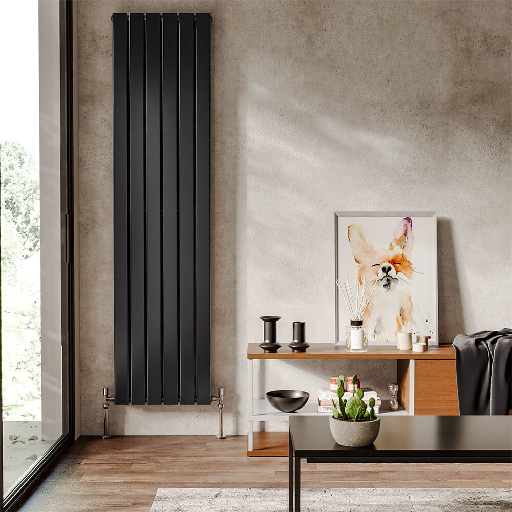 1800mm H Matt Smoke Black Double Flat Panel Vertical Radiator – Living ...