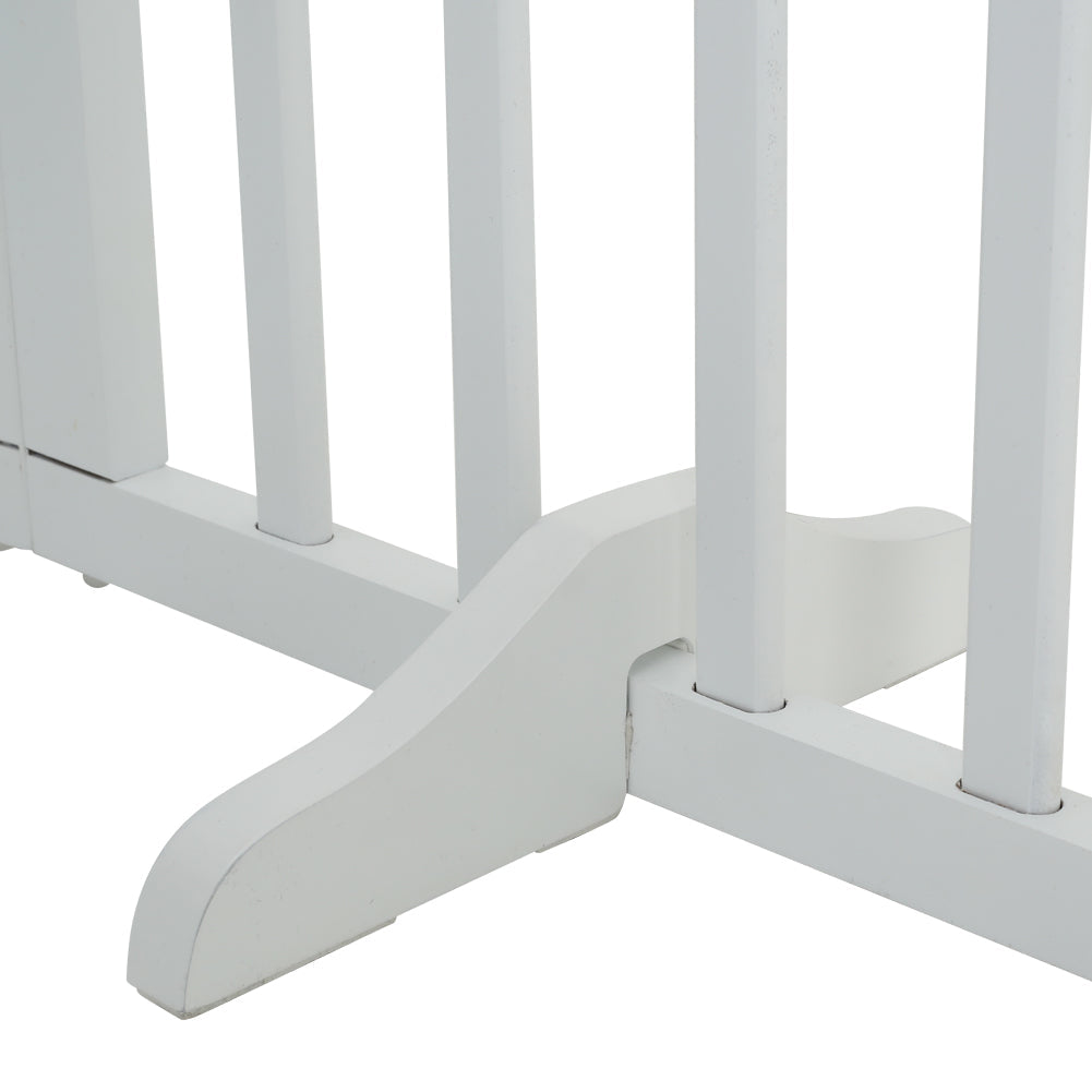 Folding Pet Gate 4 Panel Wooden Safety Gate with 360°Swivel Metal Hing ...